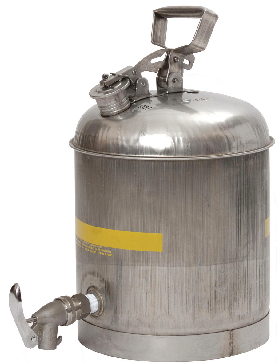 Beholder i rustfrit stål og ECO-hane med neoprenpakning