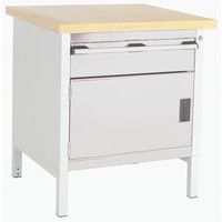 Cubio arbejdsbord i bøgetræ – 1 dør – 1 skuffe – L750 mm – Bott - Witre.dk