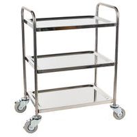 Vogn i rustfrit stål - 3 niveauer - kapacitet 100 kg - Manutan Expert ...