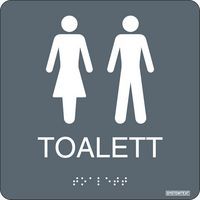 Skilt Taktilt toilet dame/herre grå - Witre.dk